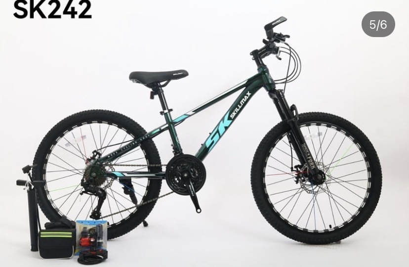 Купить Велосипед Skillmax kj242 24 дюйм 2024 16 дюймов зеленый в Алматы ...