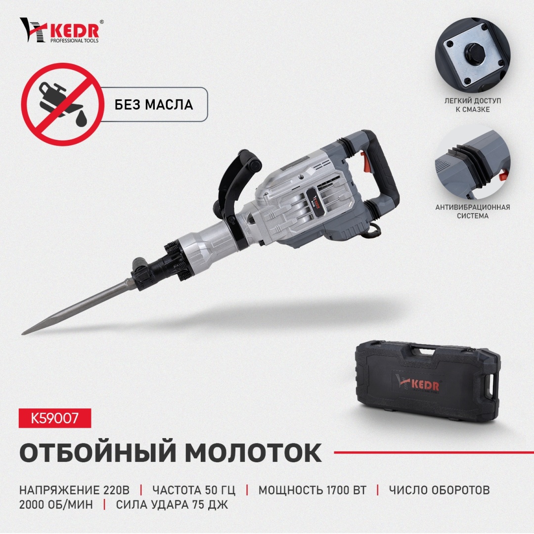Купить Отбойный молоток KEDR K59007 шестигранник (HEX) в Алматы ...