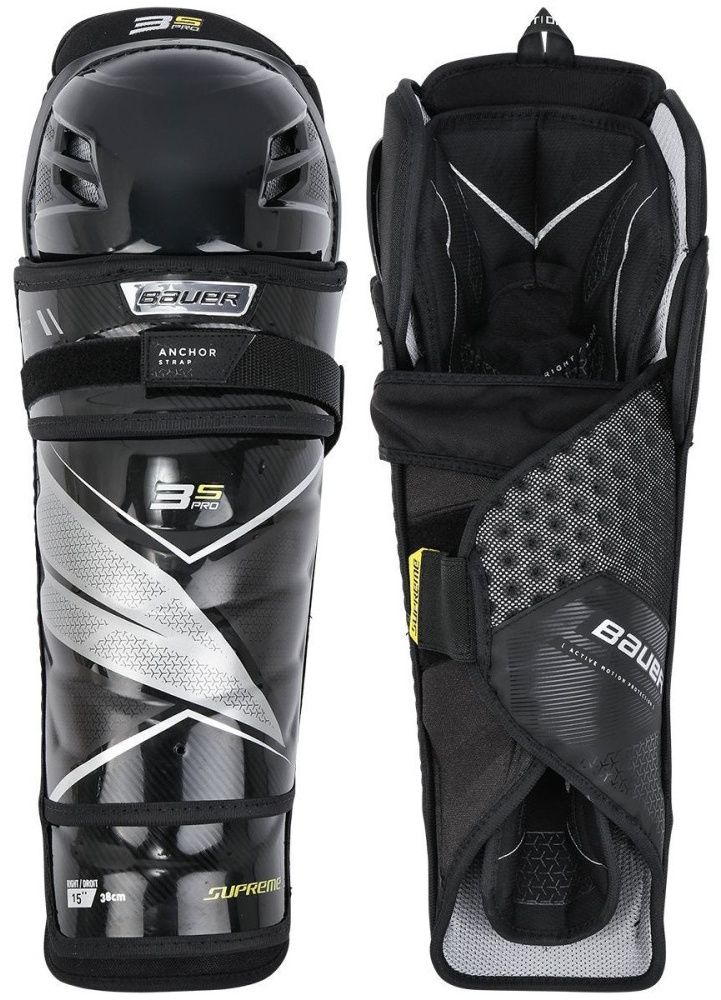 Купить Щитки Bauer S21 SUPREME 3S PRO SHIN GUARD черный, серый 16 в ...