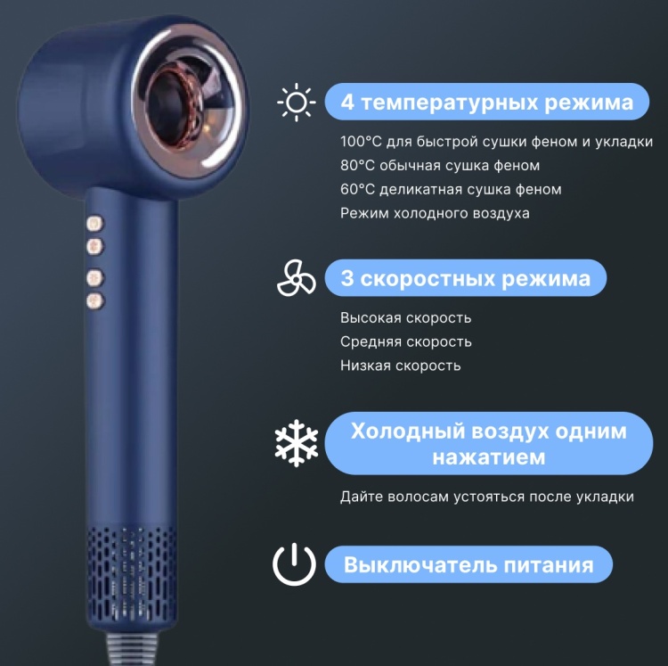 Купить Super hair dryer 17709 фен 2000 W в Алматы – Магазин на Kaspi.kz