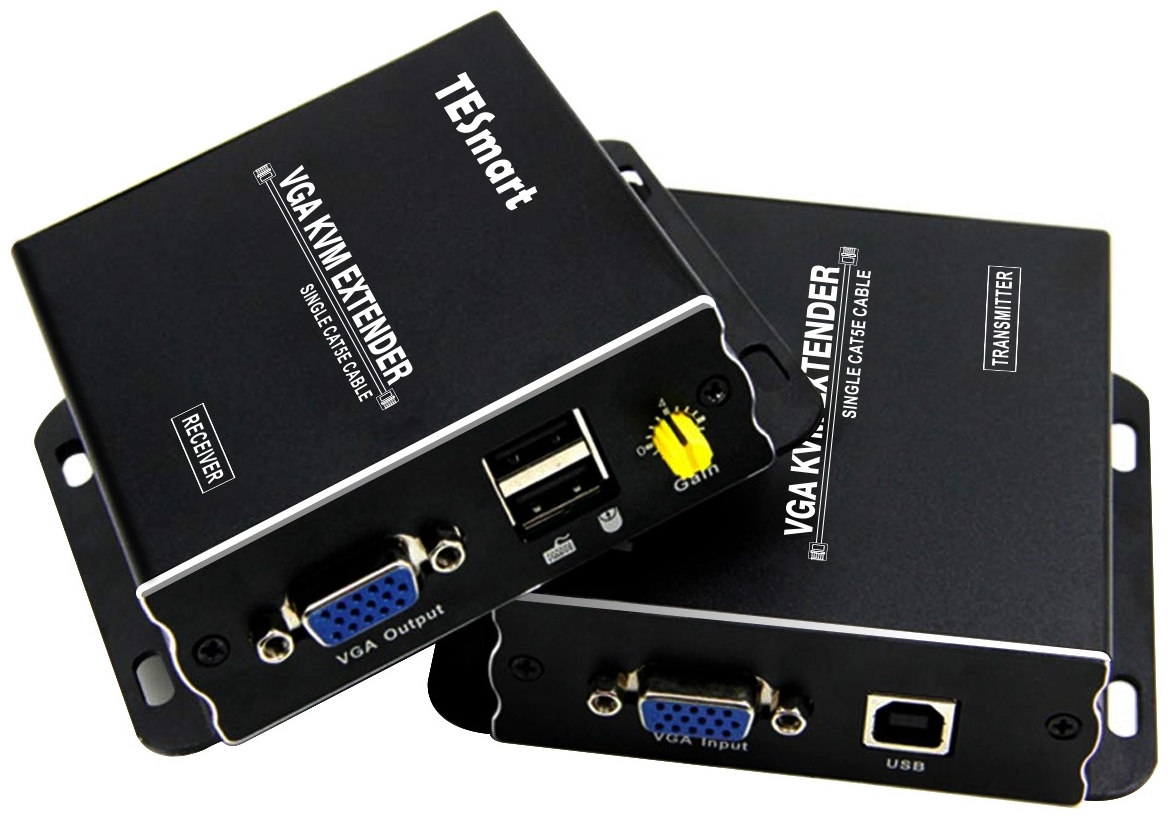 Купить Удлинитель TESmart VGA + USB KVM Extender, UTP в Алматы ...