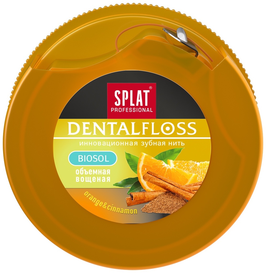 Купить Зубная нить SPLAT Dental Floss orange cinnamon объемная 40 м в ...