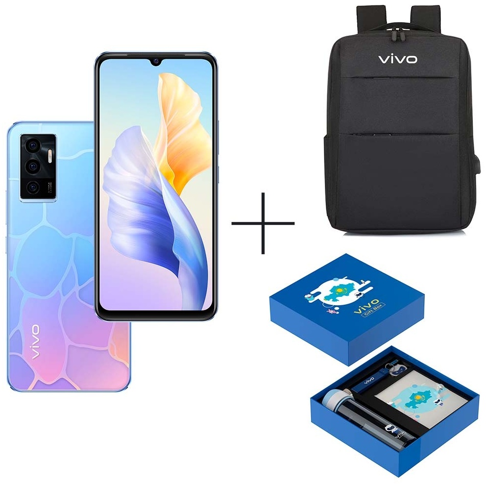 Купить Смартфон Vivo V23E + рюкзак 8 ГБ/128 ГБ голубой в Алматы ...