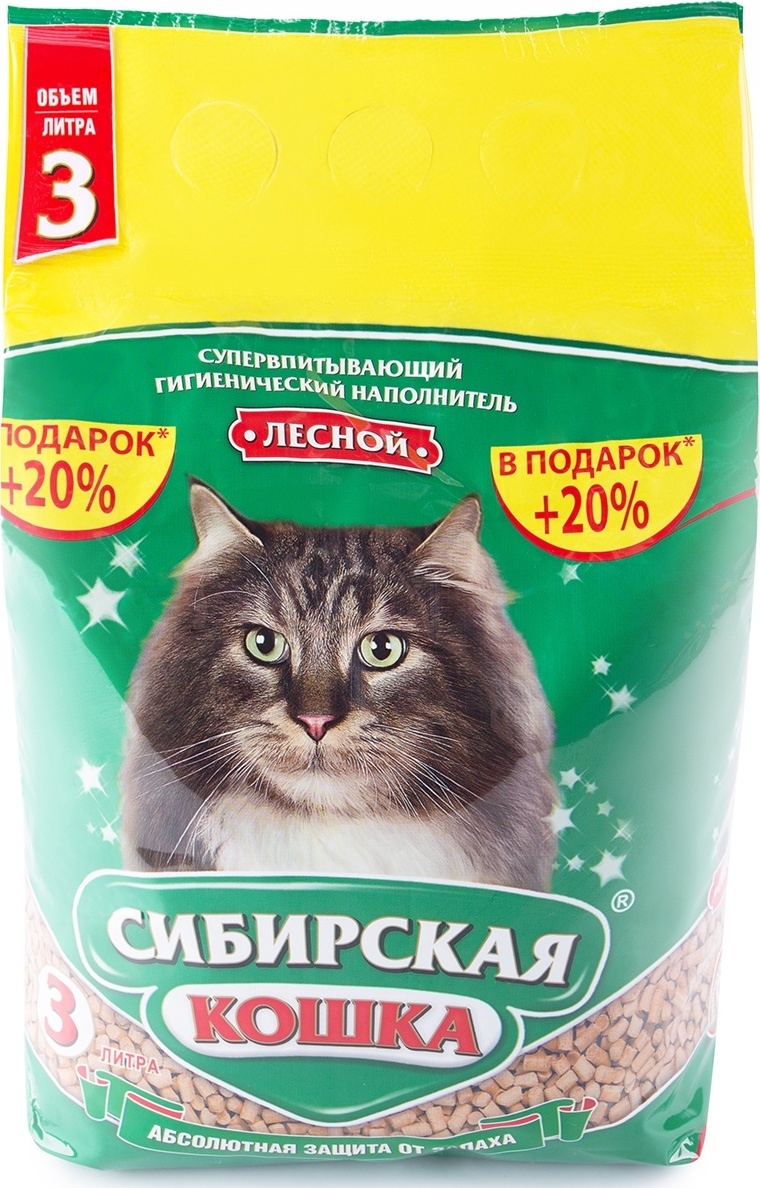Купить Сибирская Кошка Лесной впитывающий 3 л в кредит в Алматы Kaspi Магазин
