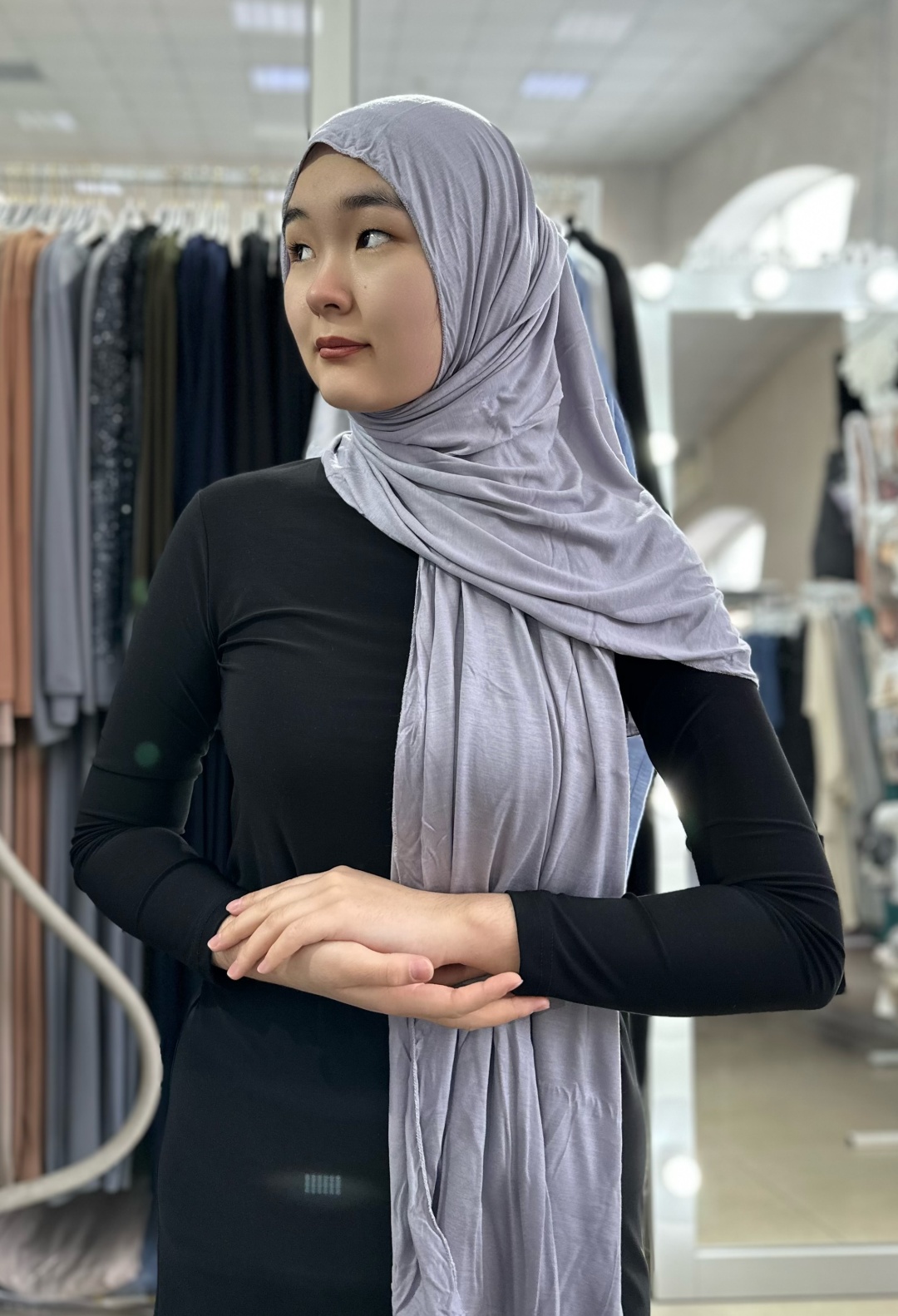 Купить Шарф Hidjab style 000215 трикотаж 160 см x 60 см в Алматы – Магазин на Kaspi.kz