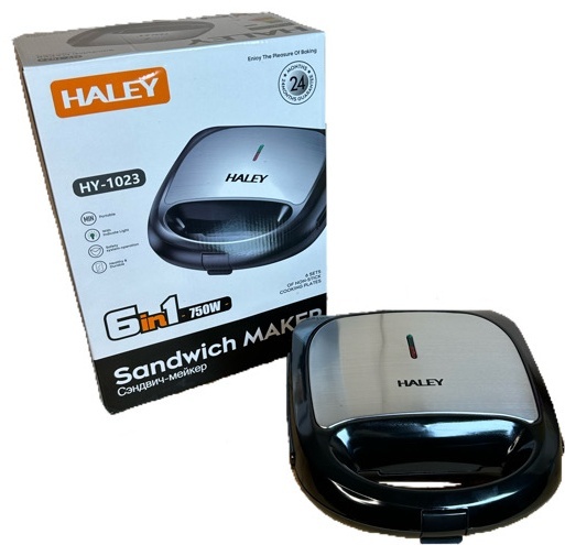 Купить Вафельница Haley HY-1023 черный, серебристый в Алматы – Магазин на Kaspi.kz