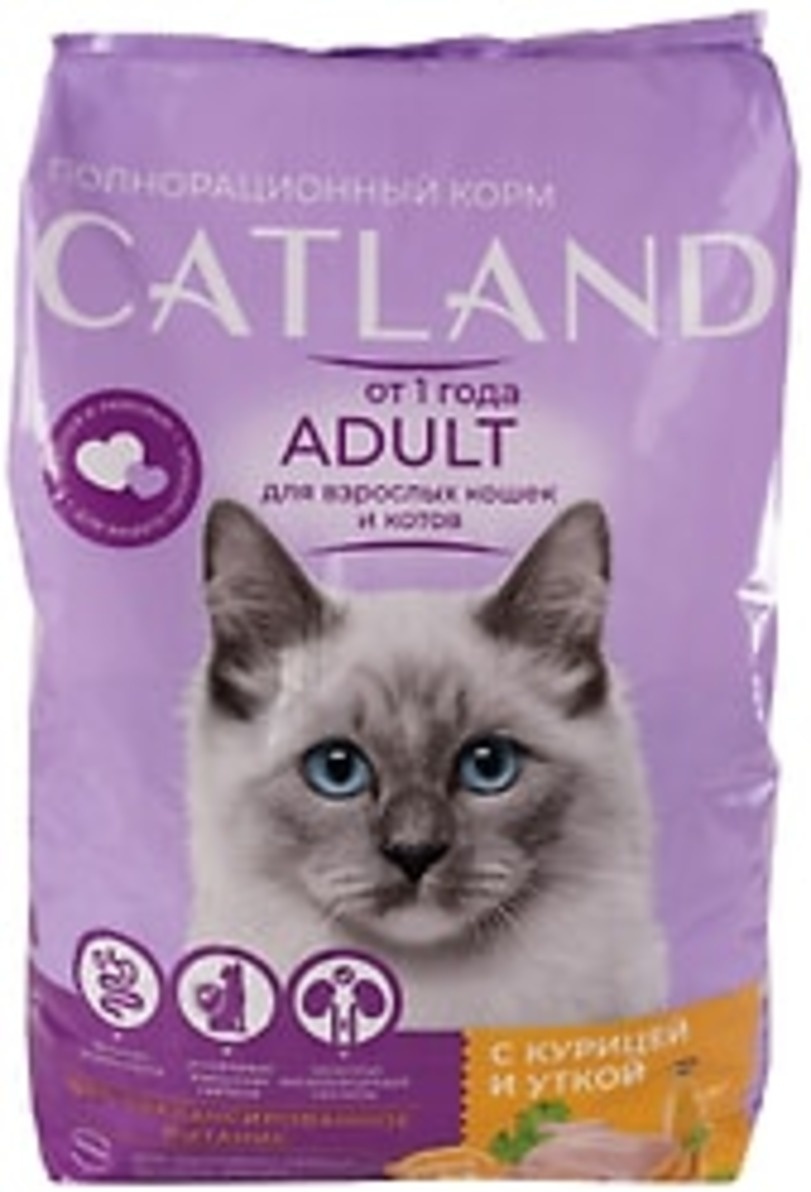 Купить Корм CATLAND Adult для взрослых курица, утка 10 кг в Алматы ...