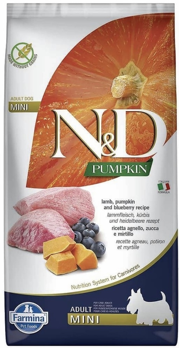 Купить Корм Farmina N&D Pumpkin Adult Mini Ягненок с тыквой и черникой ...