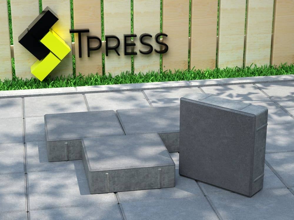 Купить Tpress тротуарная плитка Вибропрессованная 200x200x60 мм, бетон ...