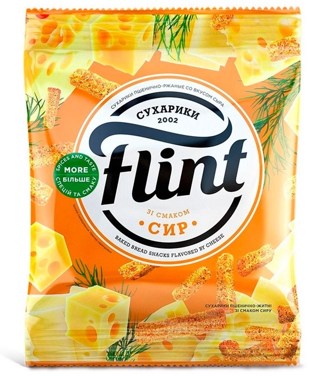Купить Сухарики Flint сыр 100 г в Алматы – Магазин на Kaspi.kz