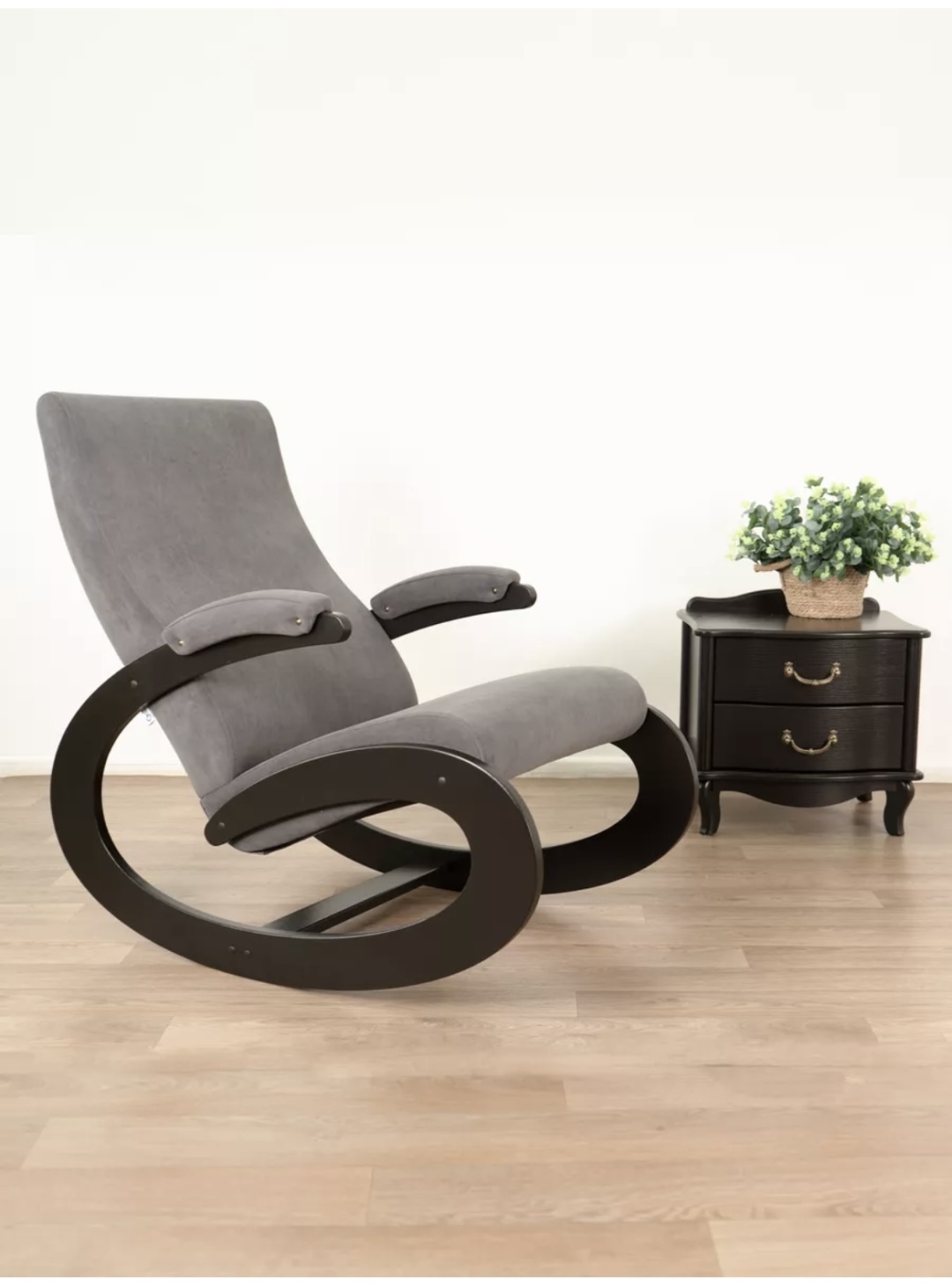 Купить Кресло-качалка Glider Kk244198, обивка микровелюр, серый в ...