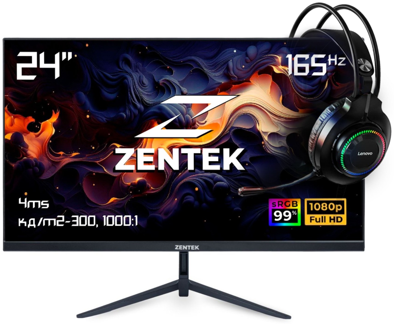 Купить Монитор Zentek ZK2200FHD черный в Алматы – Магазин на Kaspi.kz