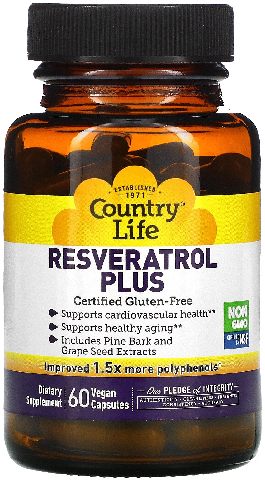 Купить Country Life iHerb антиоксидант Resveratrol Plus 60 капсул в Алматы – Магазин на Kaspi.kz