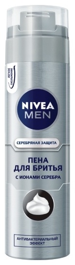 Купить NIVEA Men Серебряная защита пена для бритья 200 мл в кредит в Алматы – Kaspi Магазин