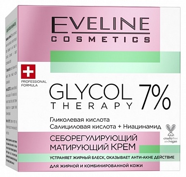 Купить Eveline Cosmetics крем Glycol Therapy себорегулирующий для лица ...