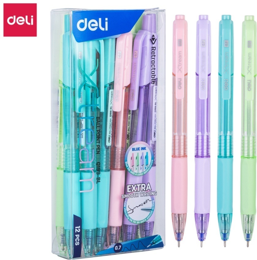 Купить Ручка шариковая DELI 044-Q199BL 1 шт, 0.7 мм, цвет чернил синий ...