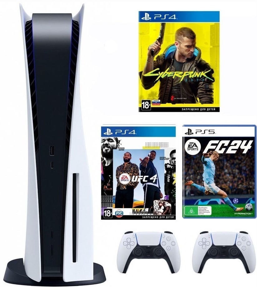 Купить Игровая приставка Sony PlayStation 5 + геймпад + FC 24 + UFC 4 ...