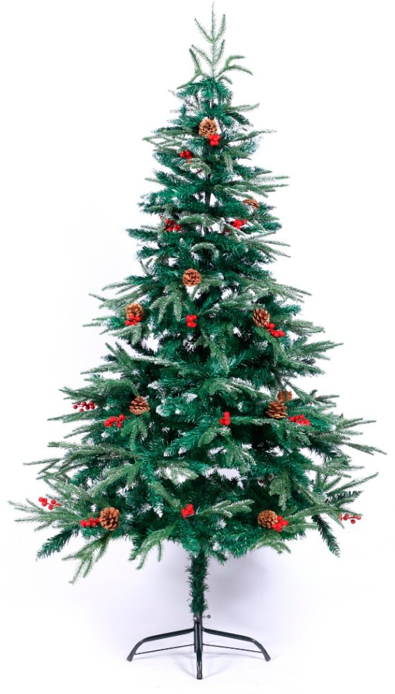 Купить Новогодняя елка литая с ягодами, шишками и снегом 210 см в Алматы – Магазин на Kaspi.kz