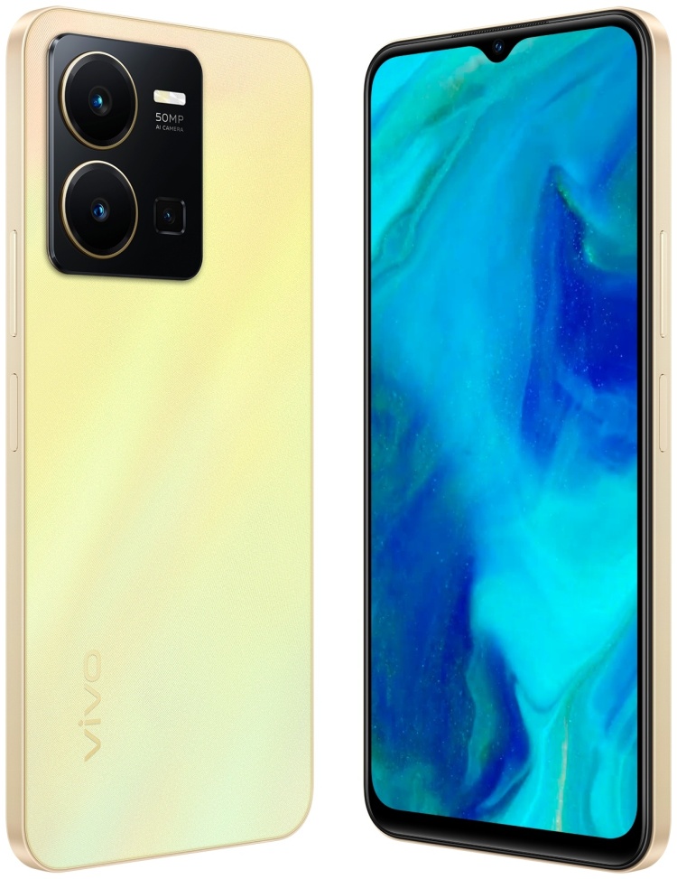 Купить Смартфон Vivo Y35 4 ГБ/128 ГБ золотистый + подарок в Алматы ...