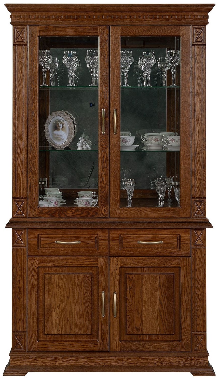 Купить Шкаф-витрина Пинскдрев Верди Люкс, дерево, стекло, 115x48x200 в ...