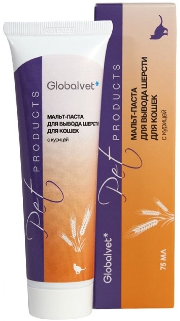 Купить GlobalVet Мальт-паста для вывода шерсти для кошек с курицей 75 ...