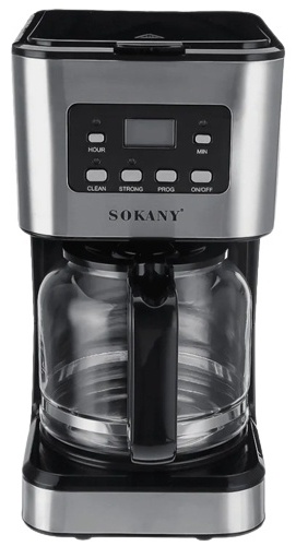 Купить Кофеварка SOKANY CM-121E черный в Алматы – Магазин на Kaspi.kz