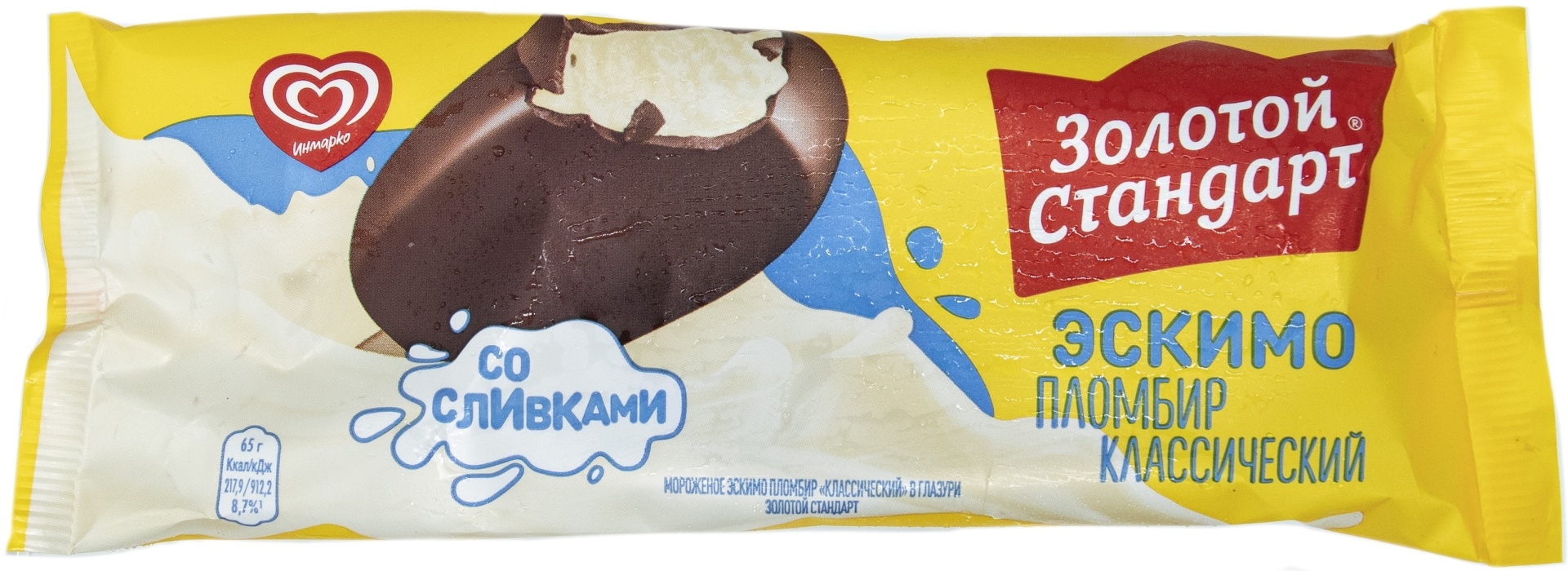 Купить Мороженое Золотой Стандарт эскимо пломбир 65 г в Алматы ...