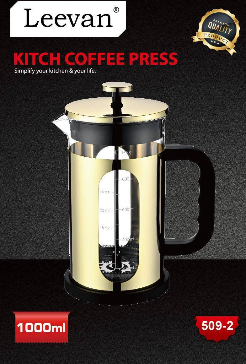Купить Френч-пресс Leevan 509-2 1000 мл, стекло в Алматы – Магазин на ...