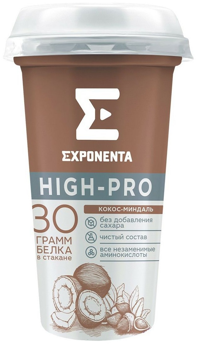 Купить Exponenta кисломолочный напиток High-Pro кокос, миндаль 250 г в ...