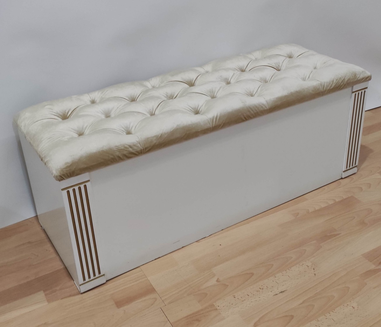 Купить Пуф Пуфик Кровать 0001, ЛДСП, МДФ, ткань, 120x44x46 см, белый в ...