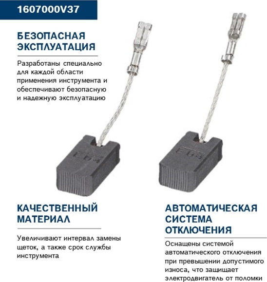 Купить Bosch угольная щетка 1607000V37 2 шт, для УШМ в Алматы – Магазин ...