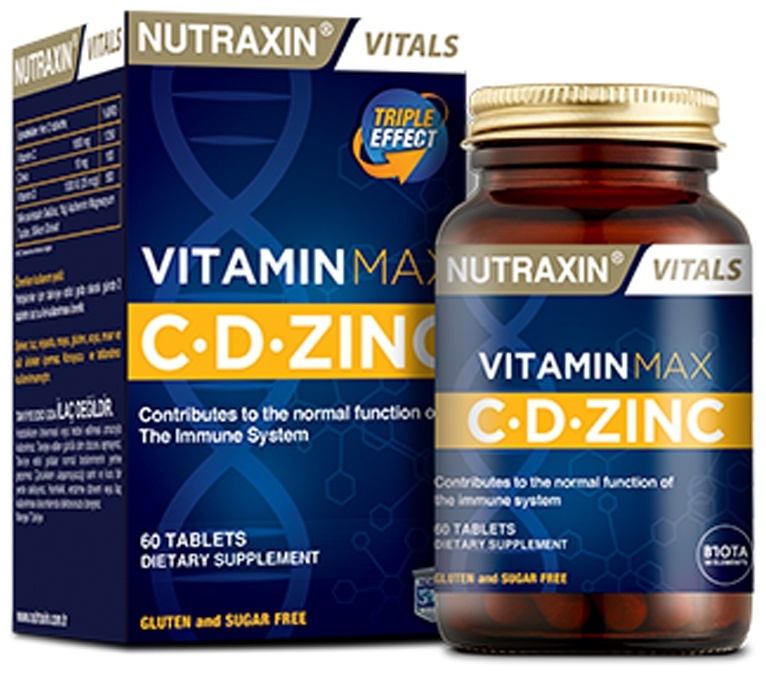 Купить NUTRAXIN мультивитамины Vitamin C + D + Zinc 60 таблеток в ...