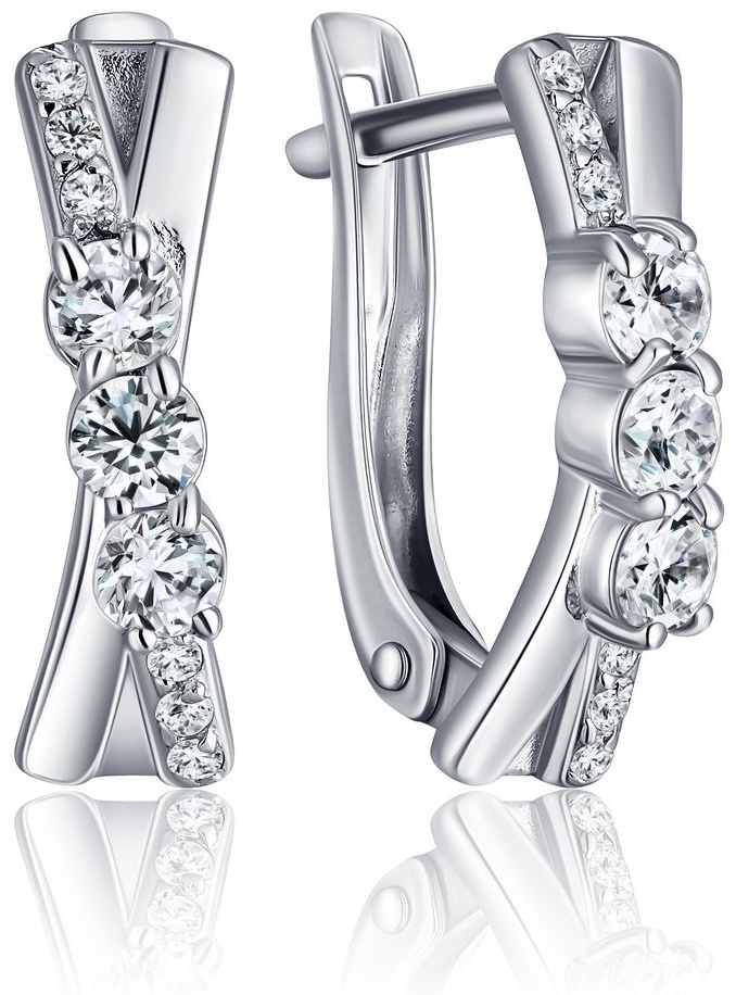 Купить Серьги Lucente Silver VL-С-493РФ вес 2.992 г серебро, фианит в ...