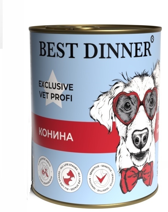 Купить Корм Best Dinner Конина для взрослых всех пород 340 г 1 шт в Алматы Магазин на Kaspi Kz