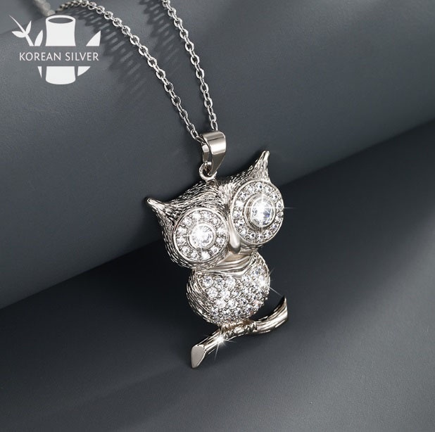 Купить Подвеска Сова KOREAN SILVER бижутерный сплав, цирконий в Алматы ...