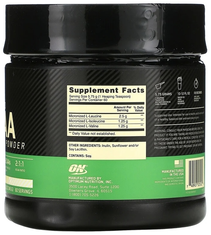 Купить BCAA Optimum Nutrition Instantized BCAA 5000 Powder 5000 345 г в ...
