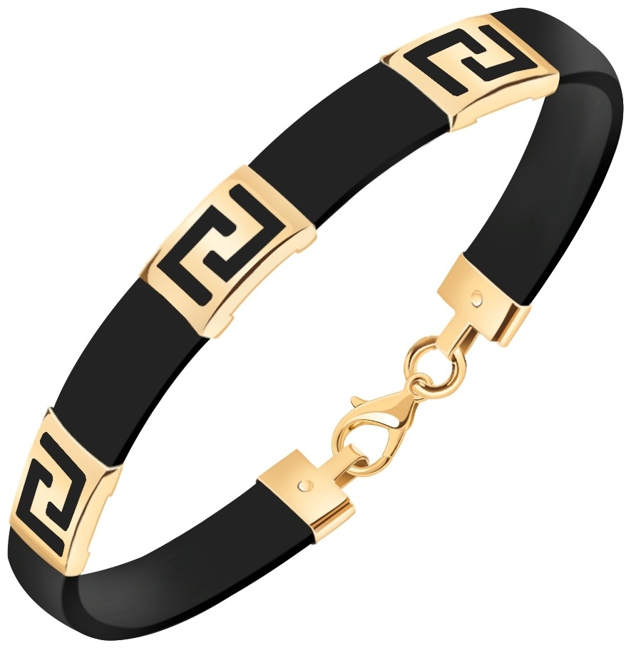 Купить Браслет Атолл 7113К длина 17 см, вес 3.34 г золото, каучук, плетение отсутствует в Алматы ...