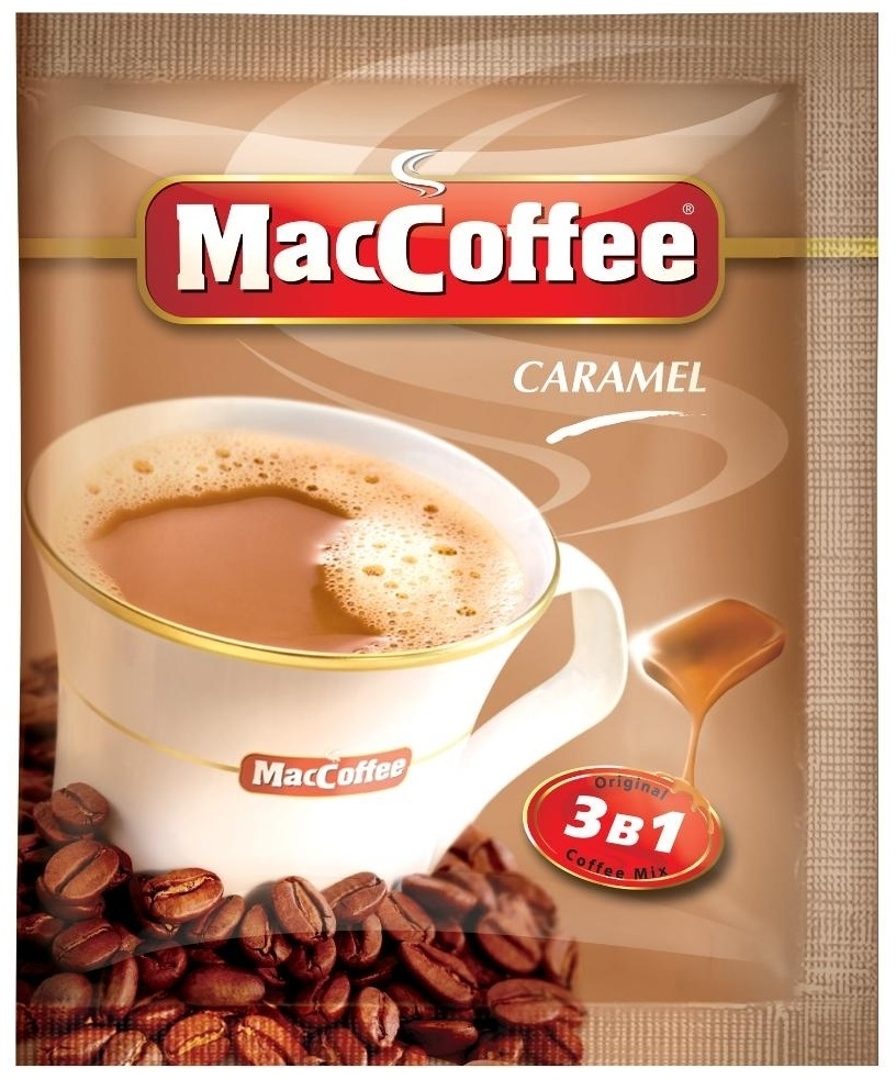 Купить Кофе растворимый MacCoffee 3 в 1 Карамель порошковый 18 г в ...