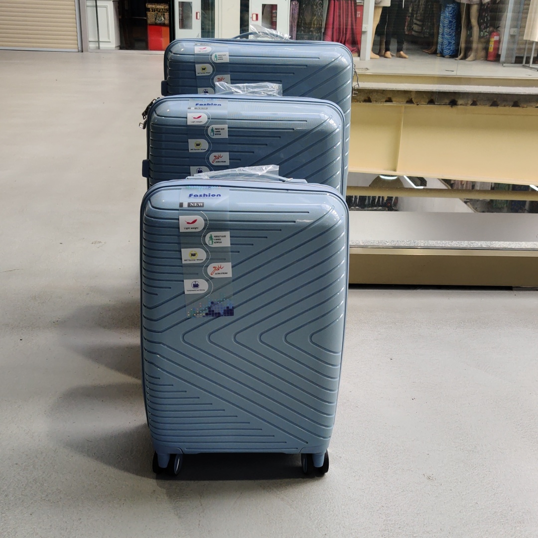 Купить Комплект чемоданов Fashion PP полипропилен 210 л голубой в ...