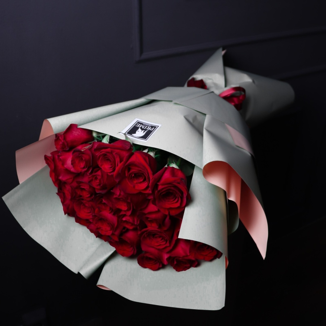 Купить Prime flowers красные розы 25 шт 50 см в Алматы – Магазин на ...