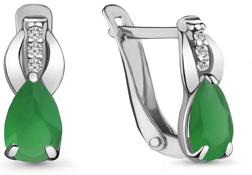 Купить Серьги AQUAMARINE 46865101Г вес 1.5 г серебро, фианит в Алматы ...