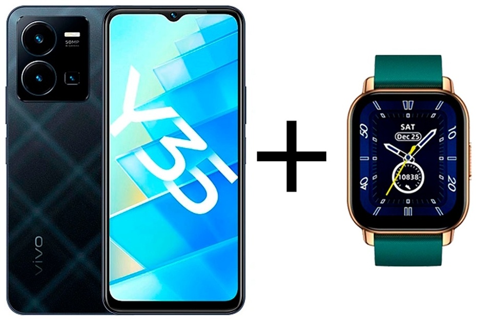 Купить Смартфон Vivo Y35 4 ГБ/128 ГБ черный + подарок в Алматы ...