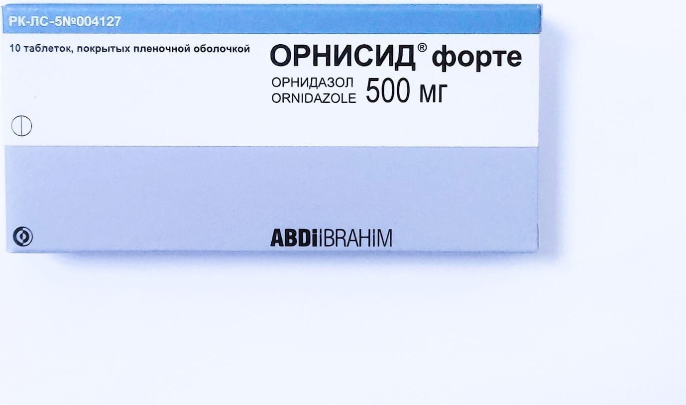 Купить Орнисид Форте таблетки 500 мг 10 шт в Алматы – Магазин на Kaspi.kz