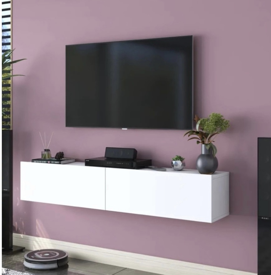Купить ТВ-тумба навесная Aldoni Tv_tumba Maiot , 160x30x24 см, белый в ...