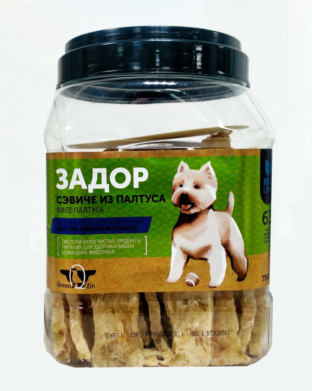 купить лакомство Green Qzin задор филе палтуса 750 г в алматы магазин