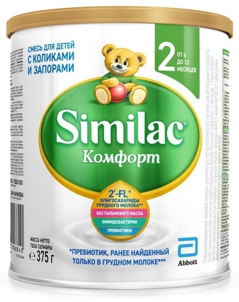 Купить SImilac Комфорт 2 6 месяцев 375 г в кредит в Алматы – Kaspi Магазин