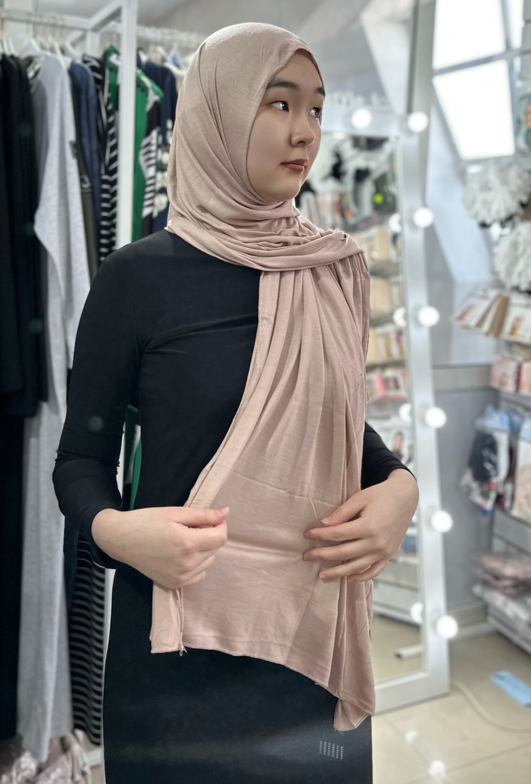 Купить Шарф Hidjab style 000218 трикотаж 160 x 60 см в Алматы – Магазин на Kaspi.kz