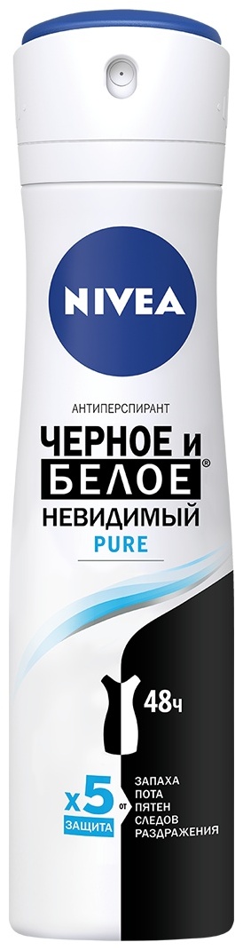 Купить NIVEA Черное и Белое невидимый Pure антиперспирант для женщин 150 мл в Алматы – Магазин ...