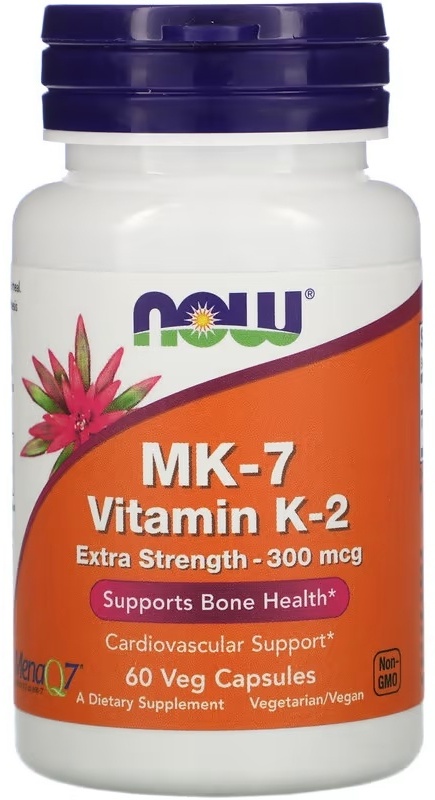 Купить NOW БАД MK-7 Vitamin K-2, Extra Strength, 300 mcg 60 капсул в ...