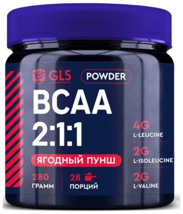 Купить BCAA GLS Pharmaceuticals 2:1:1 ягоды 280 г в Алматы – Магазин на Kaspi.kz